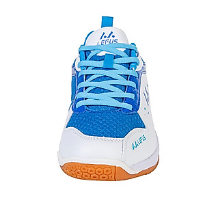 KAYMOAH Womens Mens Lightweight Indoor Court Shoes Tennis Shoes for Pickleball, Badminton, Table Tennis, Volleyball (05 White, 43)