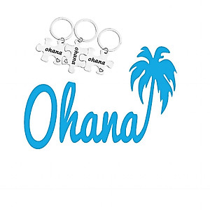 TGBJE Ohana Puzzle keychain set Ohana Means Family Keychain for Best Friend,Family (3 ohana set)