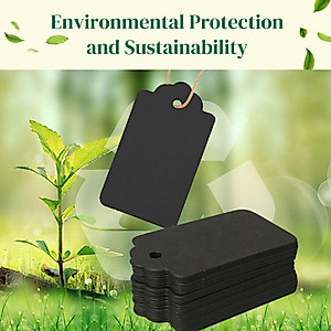 125pcs Black Paper Gift Tags with Free 200 Root Natural Jute Twine