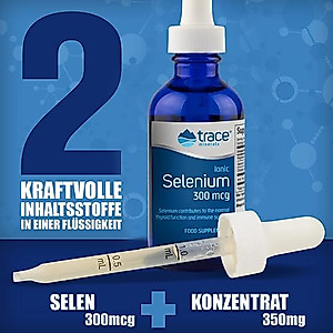 Trace Minerals | Liquid Ionic Selenium 300 mcg Dietary Supplement | Antioxidant, Supports Immunity, Thyroid Health | Vegan, Gluten Free, Non-GMO | 2 fl oz (1 pack), 48 servings