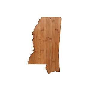 Mississippi State Shaped Premium Organic Bamboo Wood Cutting Board