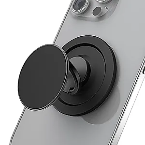 MonIdea MonIdea Magnetic Phone Grip, Phone Ring Holder Finger Kickstand, 360°Rotation Double Cell Phone Rings Grip Stand Work with Magnetic Car Mount for iPhone - Black Carbonite Weave
