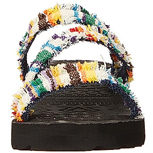 MUK LUKS Women's Wave Riptide Sandals, White Multi, 9