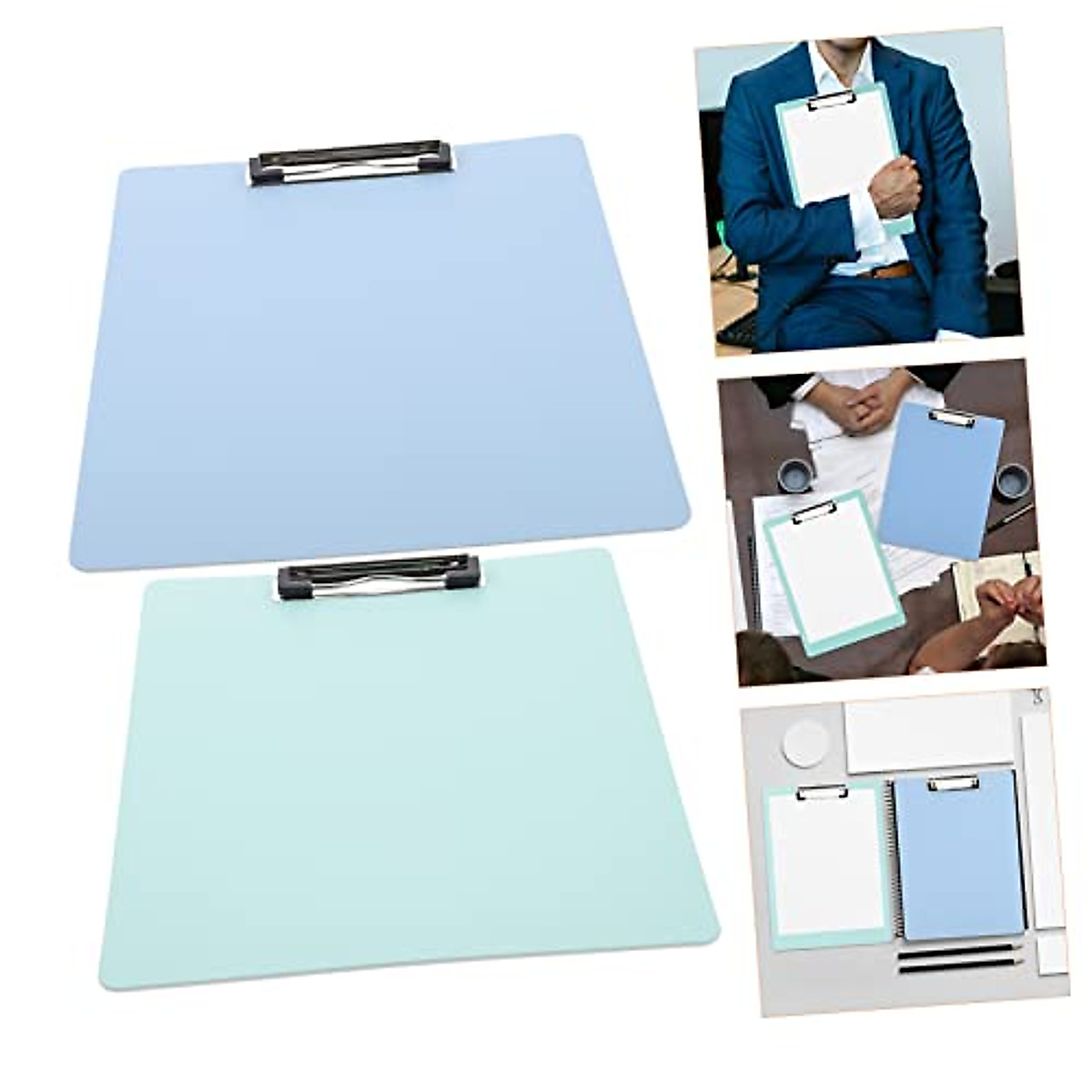 IMIKEYA 2Pcs a4 Folder Board Plastic folders Paper Folder Office Supplies folders Hospital clipboard a4 clipboard hardback Clip Boards Metal Office Document Clip exam Paper Clips Thin