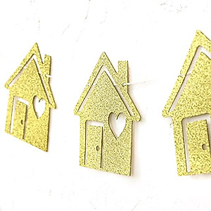 Home Sweet Home Banner - Glitter Gold Housewarming Party Decorations Baner，welcome Home Sign，welcome Home Sign Bunting for Party Decor Family Gathering Photo Booth Props，garland Bunting Script Lettering Decoration Military Missionary Welcome Home Homec