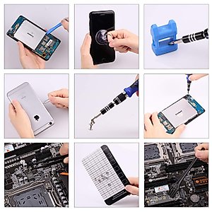 HPFIX Precision Screwdriver Sets 124-Piece Computer Tool Kit with 101 Bits Magnetic, Electronics Repair Tool Kit for iPhone, MacBook, Laptop, PC, Tablet, PS4, Xbox, Nintendo, Game Console