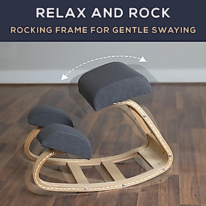 RRI Goods Kneeling Desk Chair, Sturdy Ergonomic Kneeling Chair for Office and Students, Rocking Motion for Natural Movement