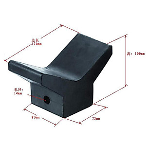 Baosity Boat Trailer Engineering Bow 7inch with 14mm Hole Black Rubber