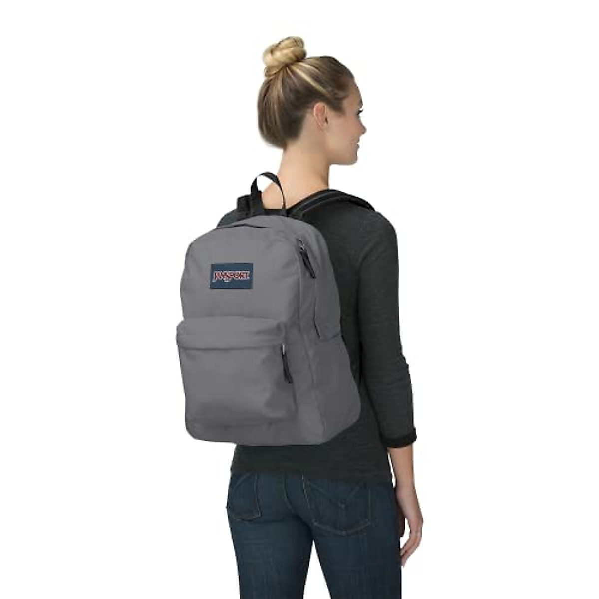 JanSport SuperBreak One Backpacks - Durable, Lightweight Bookbag with 1 Main Compartment, Front Utility Pocket with Built-in Organizer - Premium Backpack, Graphite Grey