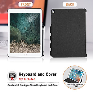 ProCase for iPad Pro 12.9 2017/2015 Companion Back Cover Case, with Pencil Holder for iPad Pro 12.9 Inch (Both 2017 and 2015 Models), Match for Smart Keyboard and Smart Cover -Black