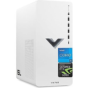 HP 2023 Newest Victus Gaming Desktop, Intel Core i5-12400 Processor(6-core), NVIDIA GeForce RTX 3050 Graphics, 16GB RAM, 1TB SSD, 2TB HDD, 9 USB Ports, Bluetooth and Wi-Fi, Windows 11 Home, White
