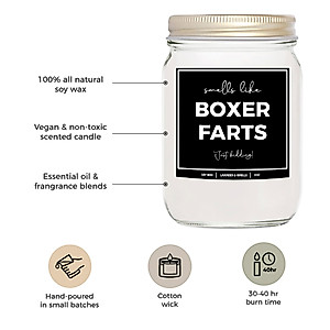 YouNique Designs Boxer Gifts for Dog Lovers - Dog Fart Candle 8oz, Boxer Dog Gifts for Men, Women, Owners - Boxer Dad, Boxer Mom Gifts Idea - Boxer Dog Decor, Accessories (Lavender & Vanilla)