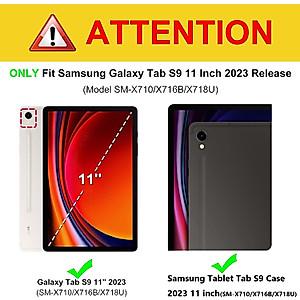 Bingcok for Samsung Galaxy Tab S9 11 Inch Case/Galaxy Tab S9 FE 5G 10.9 Case, Heavy Duty Rugged Full-Body Hybrid Shockproof Drop Protection Cover for Samsung Galaxy Tab S9 /S9 FE Tablet 2023 (Black)