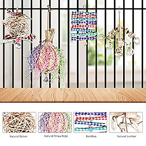 KIEYYRYT Bird Toys with Cage Shredded Paper Toys, Colorful Parrot Foraging Toys with Hanging Chewing Toys for Small Medium Parrot, Parakeet, Finch, Budgerigar, Conure, Cockatiel and Lovebirds