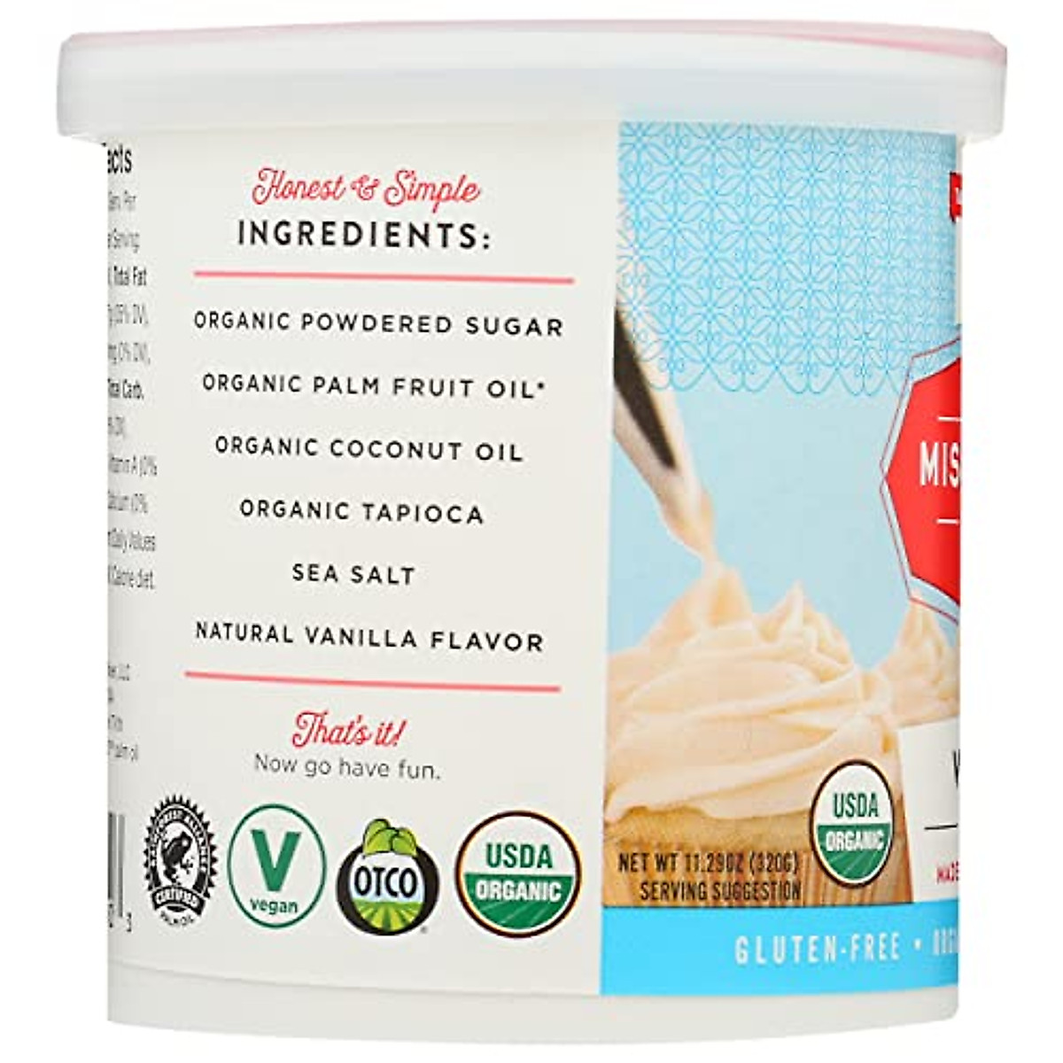 Miss Jones Baking Organic Buttercream Frosting, Perfect for Icing and Decorating, Vegan-Friendly: Vanilla (Pack of 1)