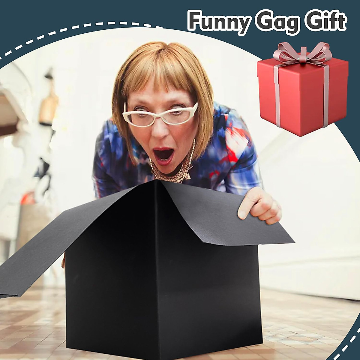 Jsuslife Prank Gift Box, 13PCS Stackable Surprise Box Nesting Gift Boxes Prank Package Set for Birthday Weddings Anniversaries Christmas, Funny Gag Gifts for Kids and Adults(1.2-5.9IN)