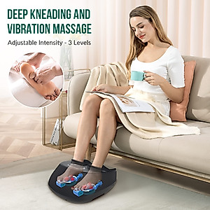 Snailax Foot Massager with Heat, Shiatsu Feet Massager Machine for Neuropathy Plantar Fasciitis, Kneading,Compression,Vibration Foot Massage Warmer,Gifts for Women,Men,Size 13