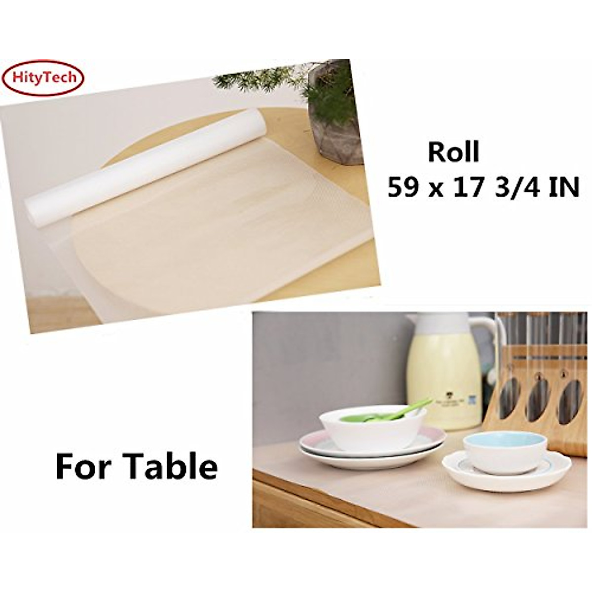 HityTech Shelf Liner, EVA Shelf Liners Can Be Cut Refrigerator Mats Fridge Cushion Liner Non-Adhesive Cupboard Liners Non-Slip Cabinet Drawer Table Liners - 59 x 17 3/4 in - Transparent