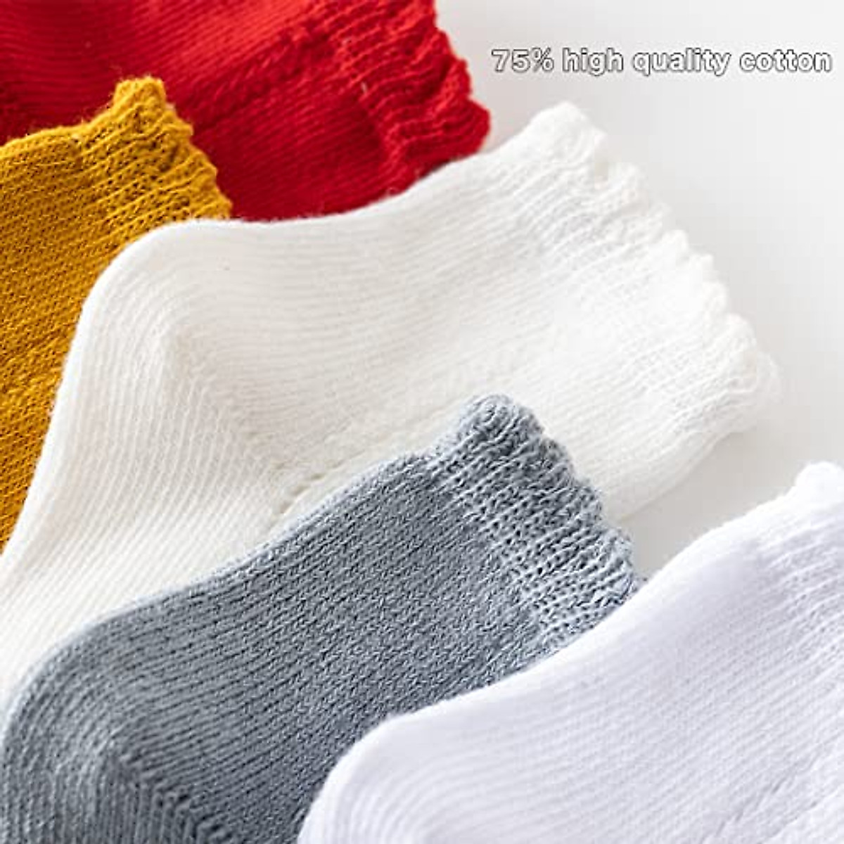 MOMSMENU Baby Socks Unisex Cotton Soft for Infant Toddlers Kids Boys Girls 0-12month 6 Pair