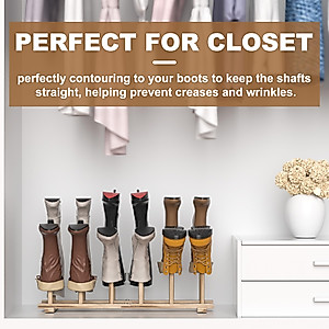 NestSprout Free Standing Shoe Rack for Tall Boots - Wooden Boot Rack Organizer for Closet Entryway, Shoe Rack for Mens Cowboy Boots, Boot Stand Hanger Fit for 6 Pairs