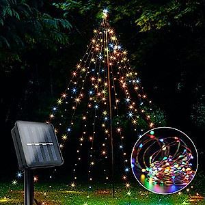 Bryopath Solar String Light Outdoor, Solar Fairy String Lights, Warm Lights 100 LED Waterproof with 8 Lighting Modes, Multicolor Copper Wire Light for Garden Yard Porch Wedding Party Decor Halloween