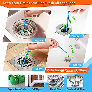 Drain Sticks Drain Stix DrainStix Drain Cleaner Sticks Drain Cleaner and Sticks Disposal Sticks Enzyme for Odor Clogs Remover Sink Septic Sticks for Drain As Seen On TV