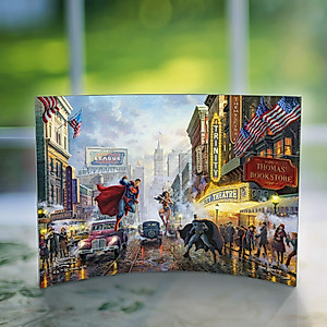 Trend Setters DC Comics – Batman, Superman and Wonder Woman – Thomas Kinkade Studios – Curved Acrylic Print – Free Standing Light Catching Photo Décor – For Gifting and Collecting Ltd.