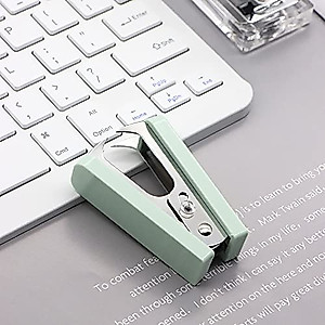 Mint Green Desk Stapler Staples Remover Set Clear Acrylic Body Metallic Stapler Manual Stapling tool with Staple Remover Kit for Home School Office Desktop Accessories Stationery Supplies (Mint Green)
