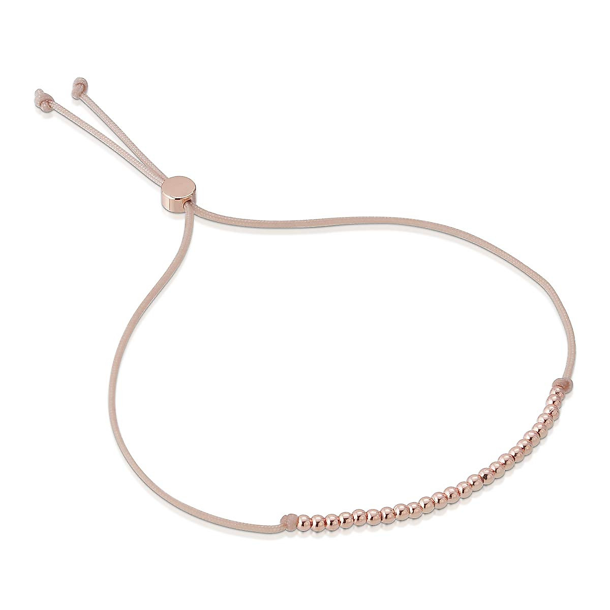 Lucky Feather Happy 25th Birthday Gifts For Women - 14K Rose Gold Dipped Beads Bracelet on Adjustable 7”- 8” Cord - Turning 25 Birthday Gifts For Her