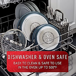 T-fal Platinum Nonstick Cookware Set 12 Piece Induction Pots and Pans, Dishwasher Safe Slate