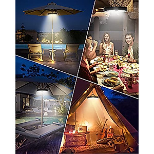 Patio Umbrella Lights, Rechargeable Umbrella Light 48 LED Lights 3 Modes Cordless Umbrella Pole Light for Patio Umbrellas, Camping Tents and Other Outdoor Use