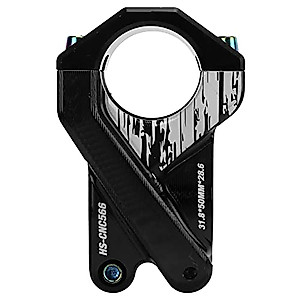 50mm Bike Stem, Short Handlebar Stem Cool Modeling Anodized Bright CNC Machining Sturdy for Road Bike for Mountain Bike(Black)