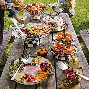 Hohscheid Stainless Steel Flatware Serving Utensils, 8 Pieces Buffet Catering Party Banquet Flatware Serving Set, Include Serving Spoons, Slotted Spoons, Tongs and Forks