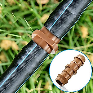 Boao 28 Pieces Drip Irrigation Fittings Kit 1/2 Inch Tubing Set Including 7 Tees, 7 Couplings, 7 Elbows and 7 End Cap Plugs Drip Irrigation Barbed Connectors for Compatible Drip or Sprinkler Systems