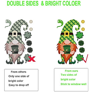 WENWELL Gnome Leprechaun Footprin St. Patrick's Day Window Cling Decorations for Glass,Irish Shamrock Rainbow Saint Patty Day Home Decor Decals,Door Ornaments Stickers for Holiday Party,9 Sheets