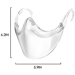 MAXRIENY Clear Face Shield, Face Shield Reusable Plastic Face Shield and Breathable Transparent Face Shield for Women 5.4x5.7in