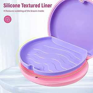 Annhua Retainer Container Case Partial Denture Case Retainer Box with Magnetic Closure, Mouthguard Case Denture Case Night Guard Case Slim for Household|Travel|Office - Blue