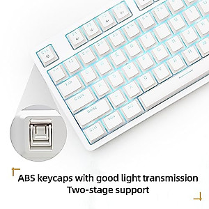 IROK FE87/104 S hot-swappable Gaming Keyboard， backlighting Mechanical Keyboard, Silenced Construction, Type-C Wired Keyboard for Mac Windows White-Red Switch