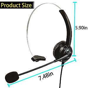 Wired Computer Headset, Lightweight Office On-Ear Headphones with Microphone, 3.5mm Jack Call Center Headset with Stereo Sound, Comfort-fit Earpad for Classes, Skype, Webinar