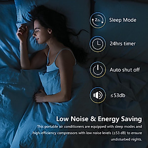 10000Btu Portable Air Conditioner with Remote Control,Quiet AC Unit 450 Sq. Ft Coverage, 3-in-1 Functions,24 Hour Timer, Window Installation Kit for Home,Office White