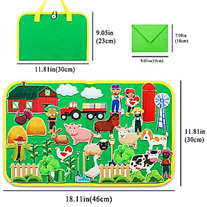 Craftstory Travel Felt Board for Toddlers Farm Animals Toys Preschool Learning Activities 37 Pieces Sensory Toys Barnyard Stories for Classroom Arts and Crafts Supplies