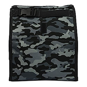 PackIt® Freezable Lunch Bag, Charcoal Camo, Built with EcoFreeze® Technology, Foldable, Reusable, Zip and Velcro Closure with Buckle Handle, Perfect for Fresh Lunch On the Go