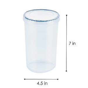 LocknLock Easy Essentials Twist Food Storage lids/Airtight containers, BPA Free, Tall-44 oz-for Pasta, Clear