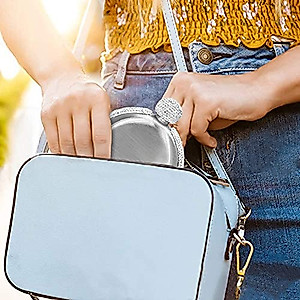 INTOR Hip Liquor Flask for Women, Leakproof Wine Flasks 304 Stainless Steel Rhinestone Portable Flask with Funnel, Women Girls Bling Gift(Silver/5oz)