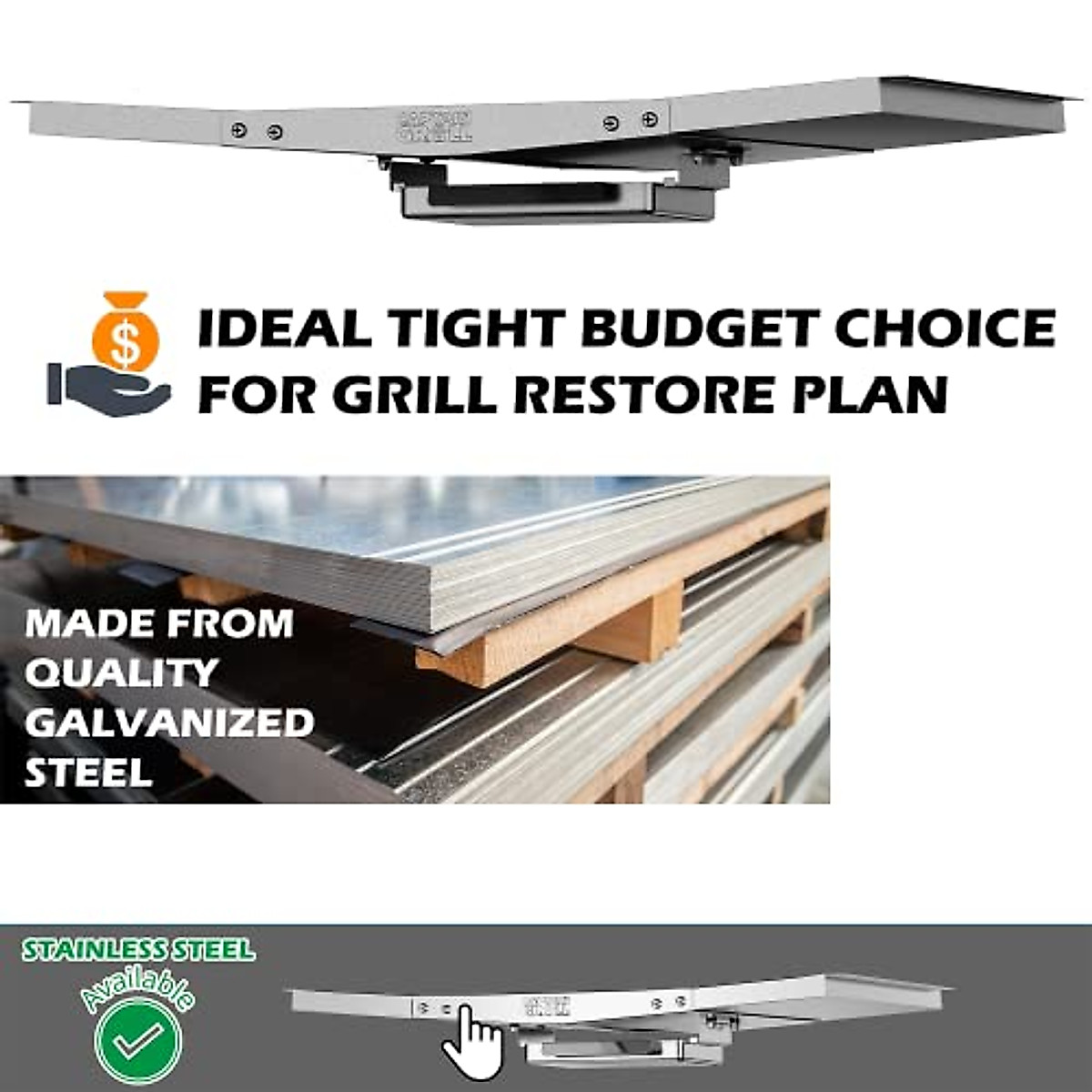Grease Tray with Catch Pan - Universal Drip Pan for 4/5 Burner Gas Grill Models from Dyna Glo, Nexgrill, Expert Grill, Kenmore, BHG and More - Galvanized Steel Grill Replacement Parts(24"-30")