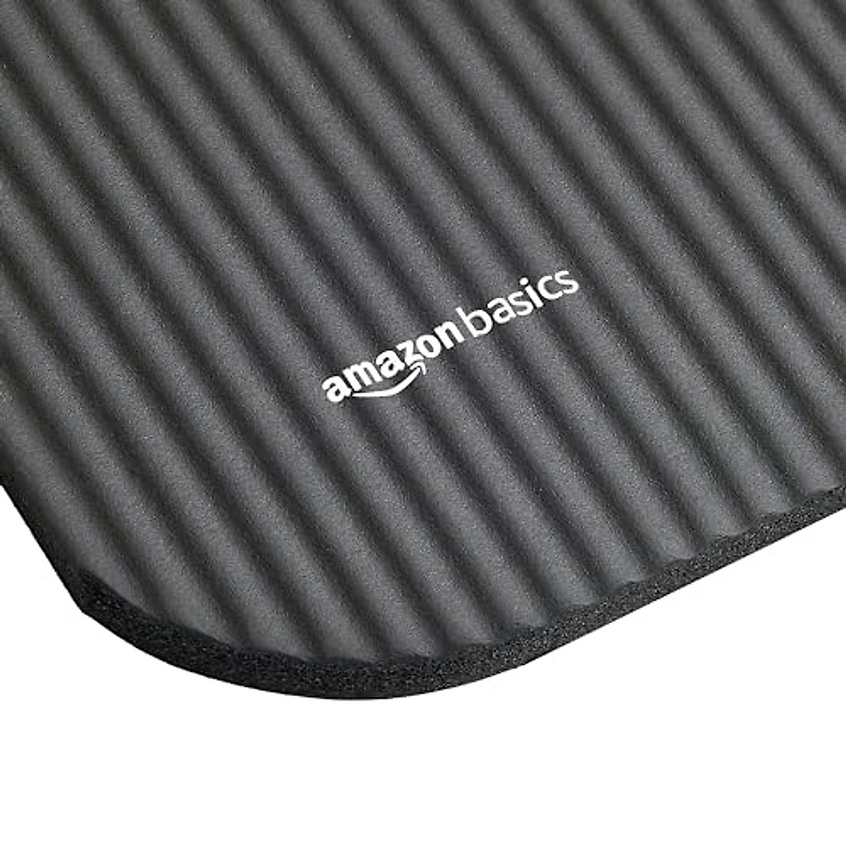 Amazon Basics Extra Thick Exercise Yoga Gym Floor Mat with Carrying Strap, 74 x 24 x .5 Inches, Black