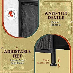 WLIVE Fabric Dresser for Bedroom, Storage Drawer Unit,Dresser with 8 Deep Drawers for Office, College Dorm, Charcoal Black Wood Grain Print