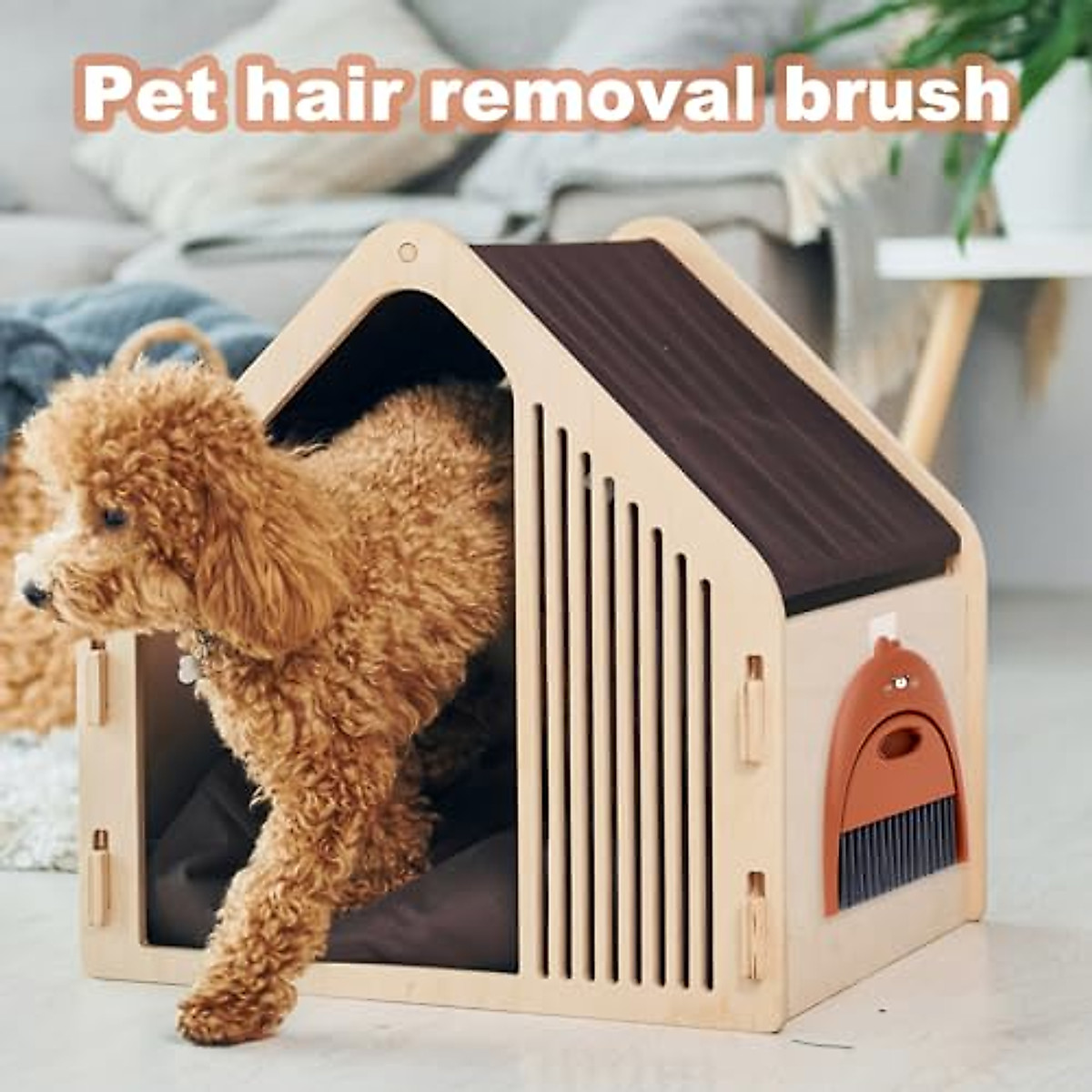 Amabro Mini Dustpan and Brush Cleaner Set, Handheld Broom Dustpan Brush Cute Animal Style Dustpan Broom Portable Cleaning Brush for Table Desk Window Gaps Keyboard Kitchen Pets Nest(Brown)