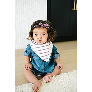 Baby Bandana Drool Bibs for Drooling and Teething 4 Pack Gift Set"Morgan"by Copper Pearl, Soft Set of Cloth Bandana Bibs for Any Baby Girl or Boy, Cute Registry Ideas for Baby Shower Gifts