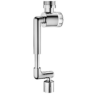 EXSSRACH 1080° Rotating Faucet Extender with Filter Cotton, Multifunctional Retractable Swivel Extension Robotic Arm Sink Aerator for Kitchen/Bathroom, 2 Water Outlet Modes, Silver